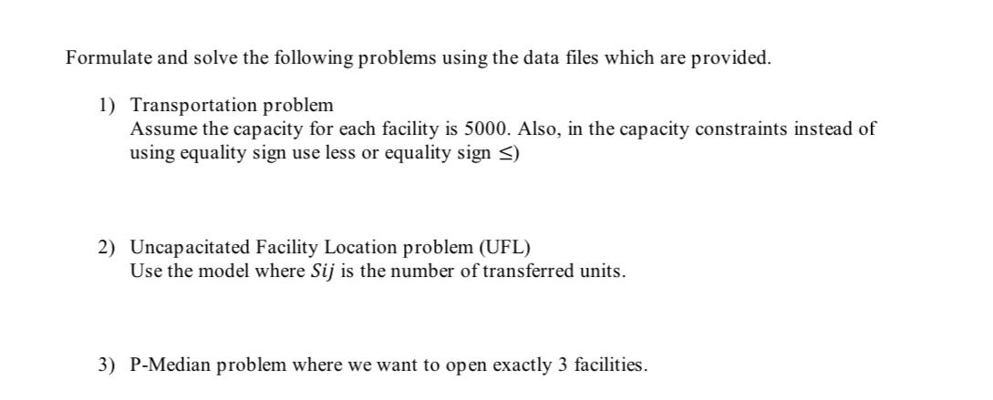 Formulate and solve the following problems using the | Chegg.com Formulate and solve the following problems using the | Chegg.com