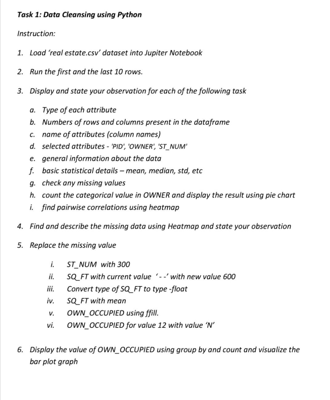 Solved Task 1 Data Cleansing Using Python Instruction 1 0289