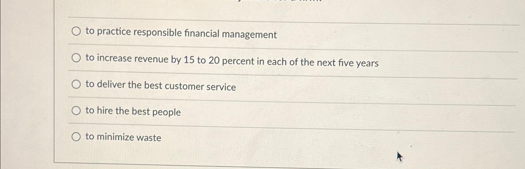 Solved to practice responsible financial managementto | Chegg.com