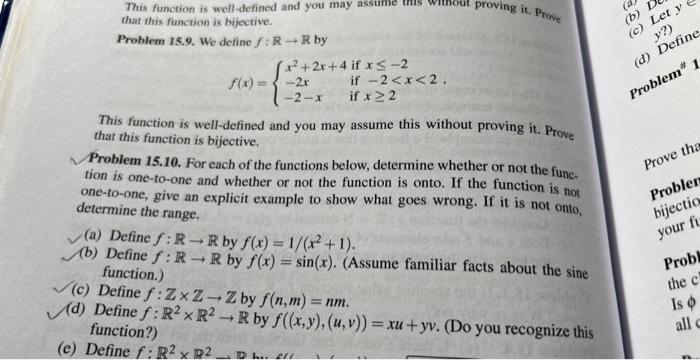 Solved that this function is bijective. Problem 15.9. We | Chegg.com