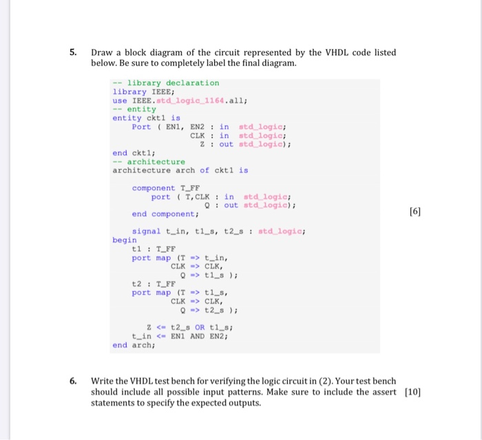 Write Vhdl Entity Declarations That Describe The