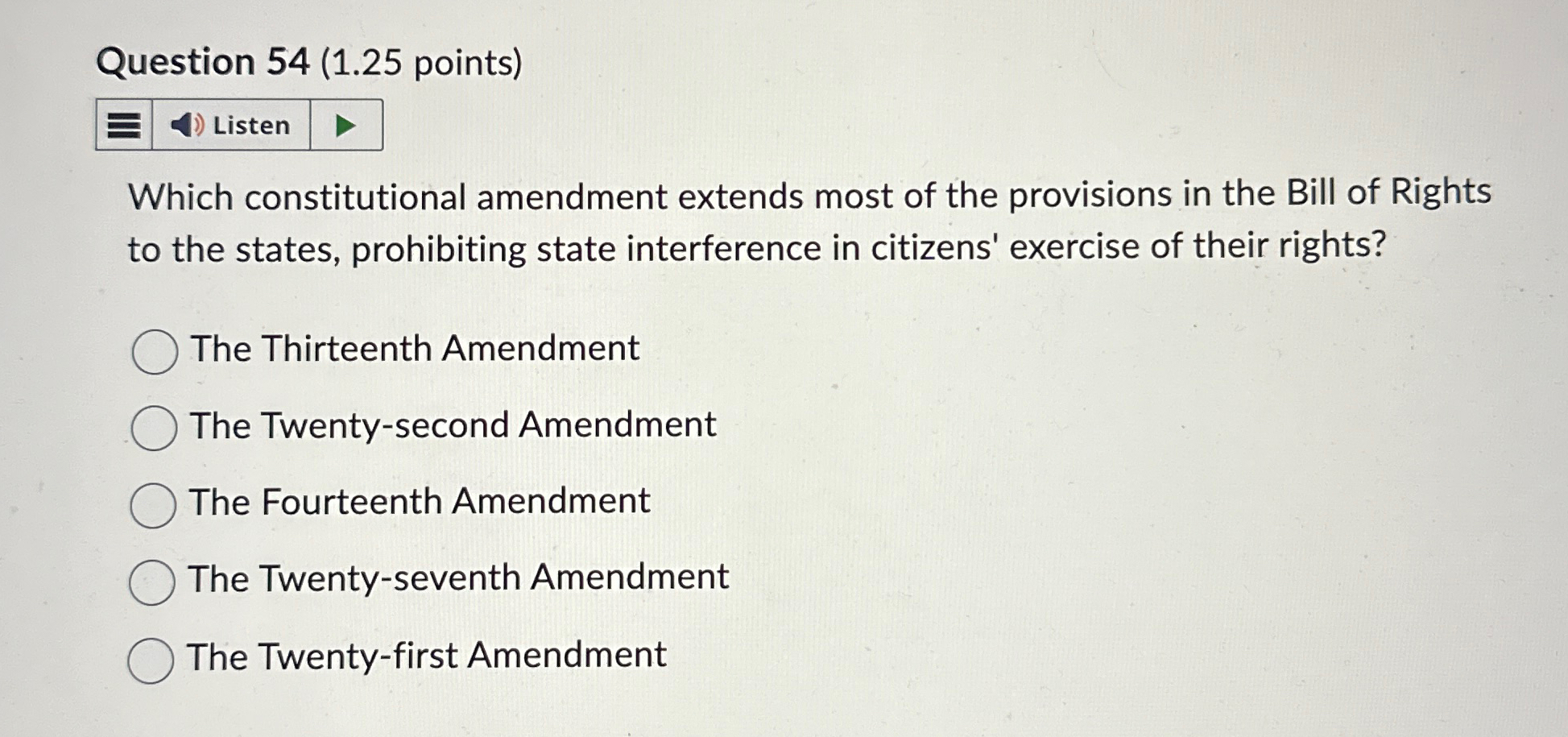 Solved Question 54 (1.25 ﻿points)Which constitutional | Chegg.com