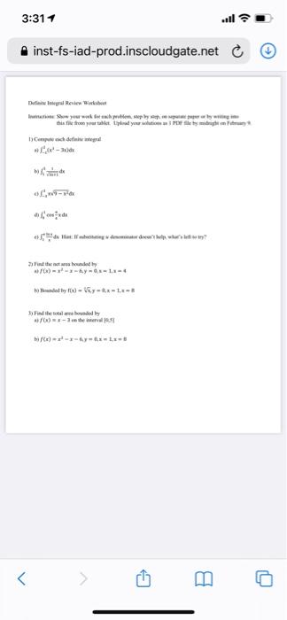 Solved 3:31 1 1l ه inst-fs-iad-prod.inscloudgate.net this | Chegg.com