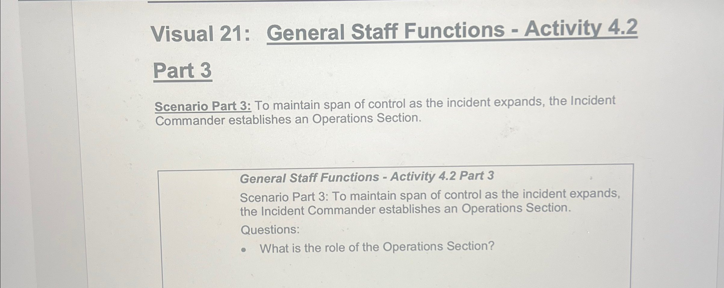 Solved Visual 21: General Staff Functions - ﻿Activity | Chegg.com