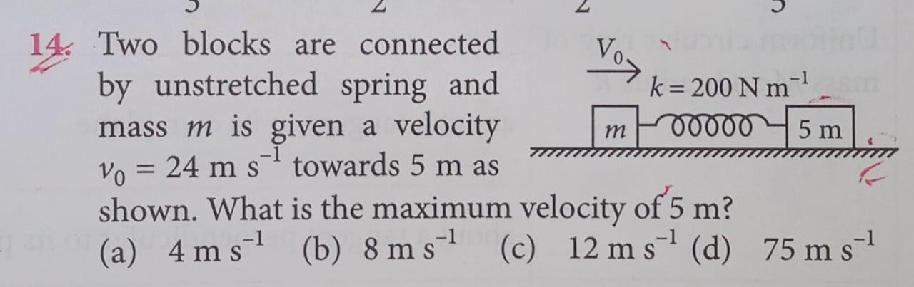 Solved 4. Two blocks are connected by unstretched spring and | Chegg.com