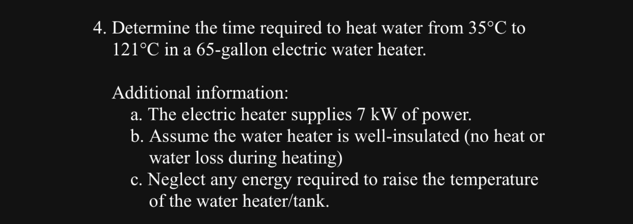 Solved Determine the time required to heat water from | Chegg.com