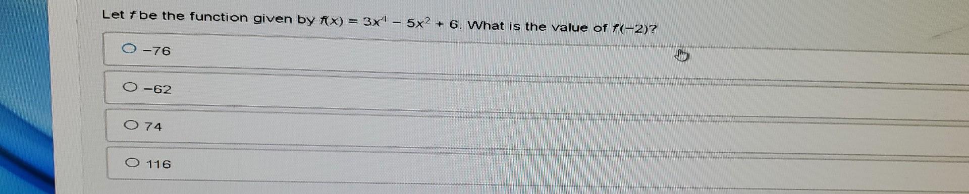 Solved Let f be the function given by f(x)=3x4−5x2+6. What | Chegg.com