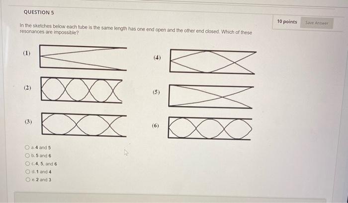 Solved In the sketches below each tube is the same length | Chegg.com