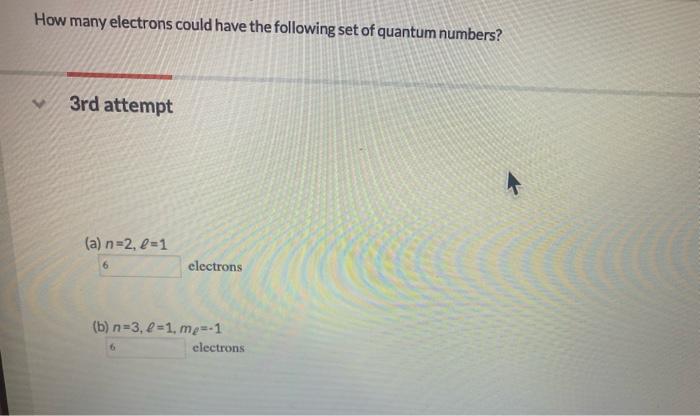Solved How many electrons could have the following set of | Chegg.com