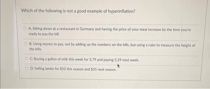 Solved Which of the following is not a good example of | Chegg.com