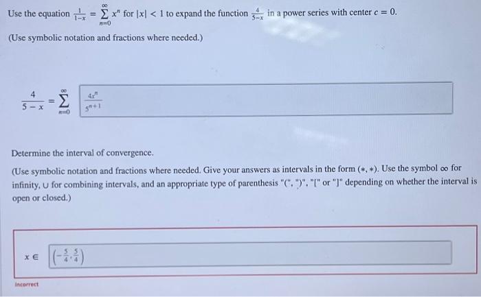 Solved Use the equation 1−x1=∑n=0∞xn for ∣x∣