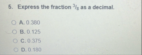 Solved Express the fraction 38 ﻿as a | Chegg.com
