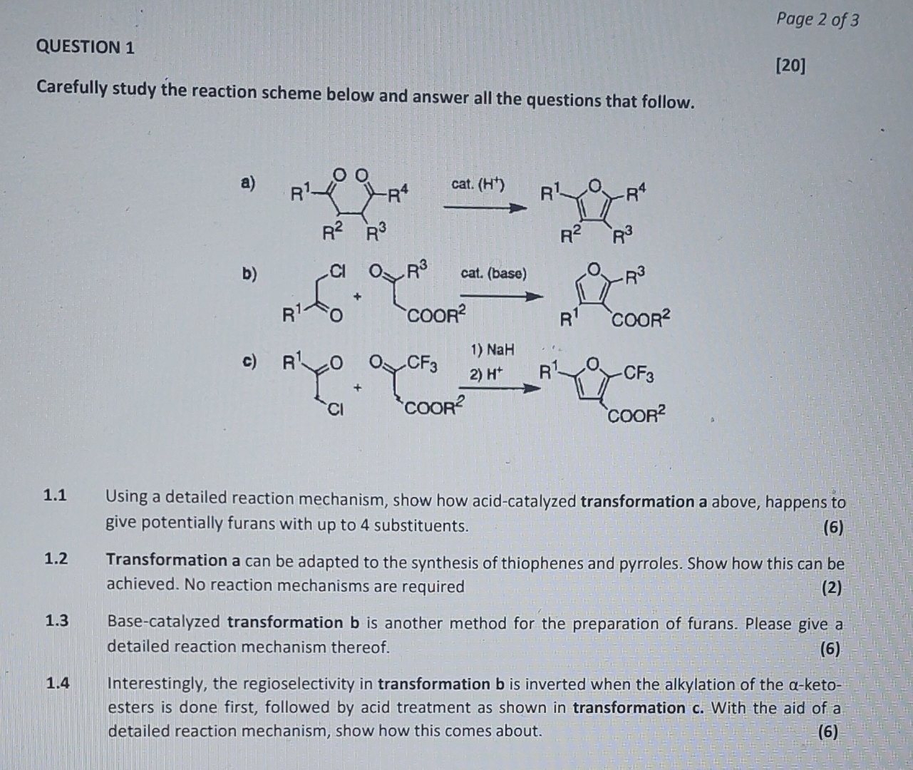 Solved QUESTION 1Carefully study the reaction scheme below | Chegg.com