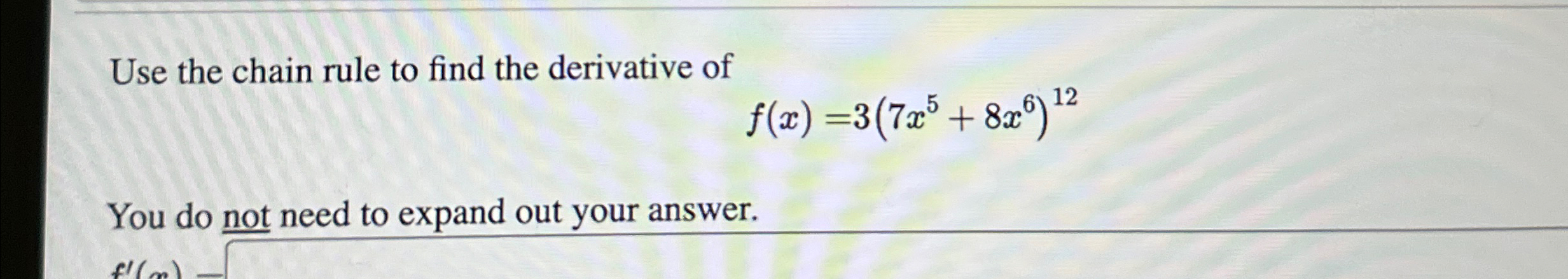 Solved Use the chain rule to find the derivative | Chegg.com