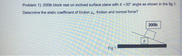 Solved Problem 1): 200lb block rest on inclined surface | Chegg.com