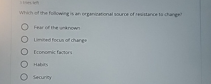 Solved 3 ﻿tries leftWhich of the following is an | Chegg.com
