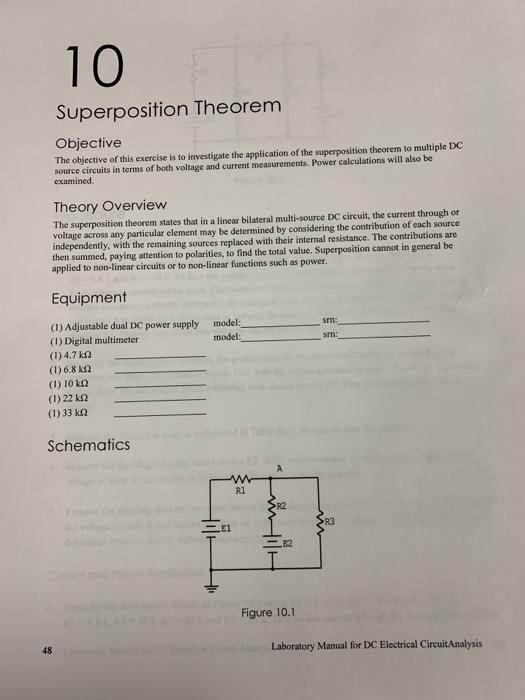 10 Superposition Theorem Objective The objective of | Chegg.com