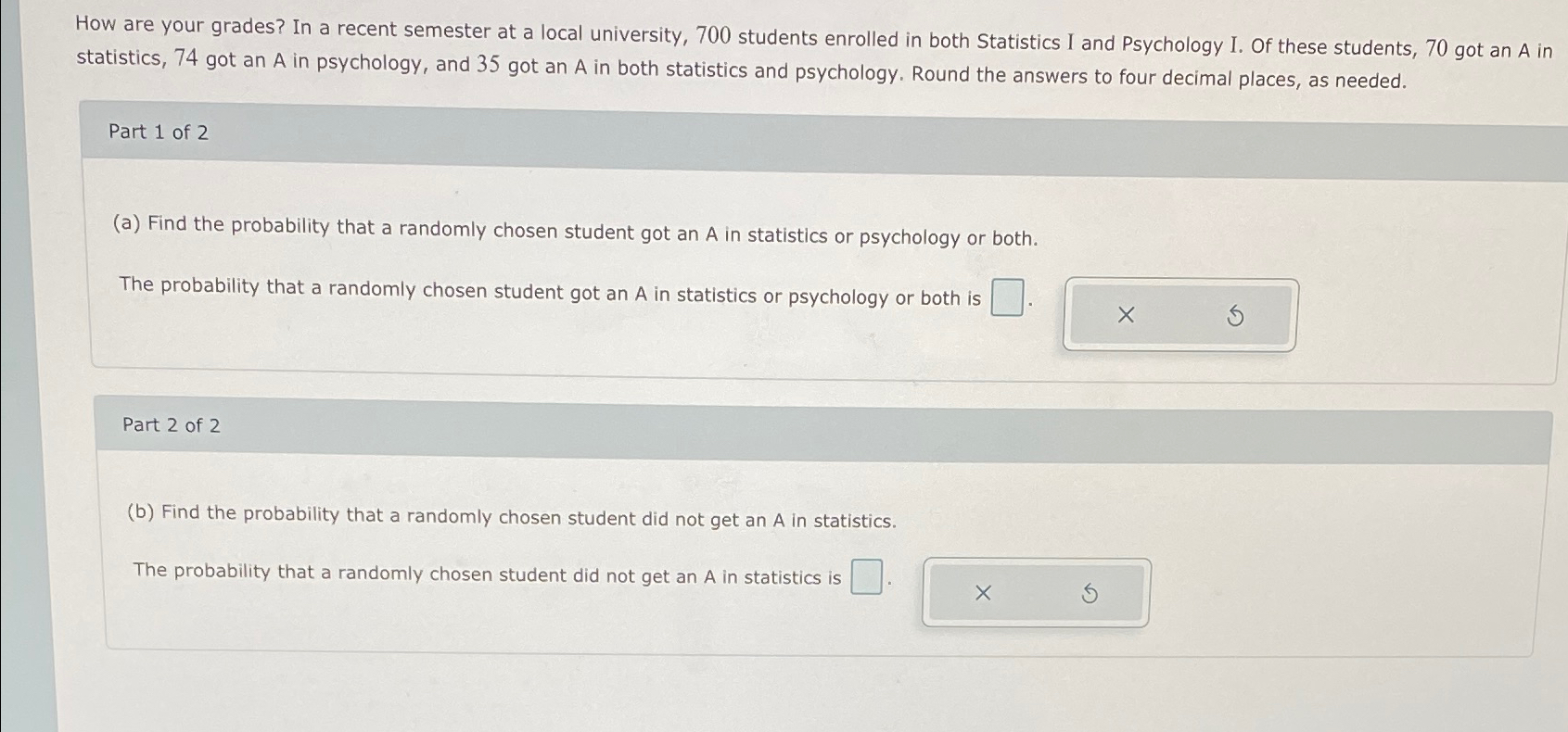 Solved How are your grades? In a recent semester at a local | Chegg.com