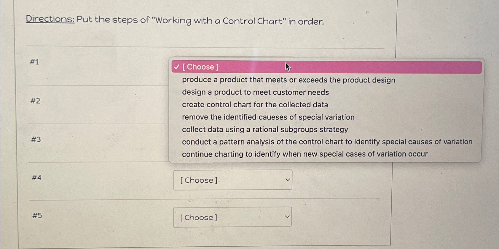 Solved Directions: Put the steps of "Working with a Control | Chegg.com