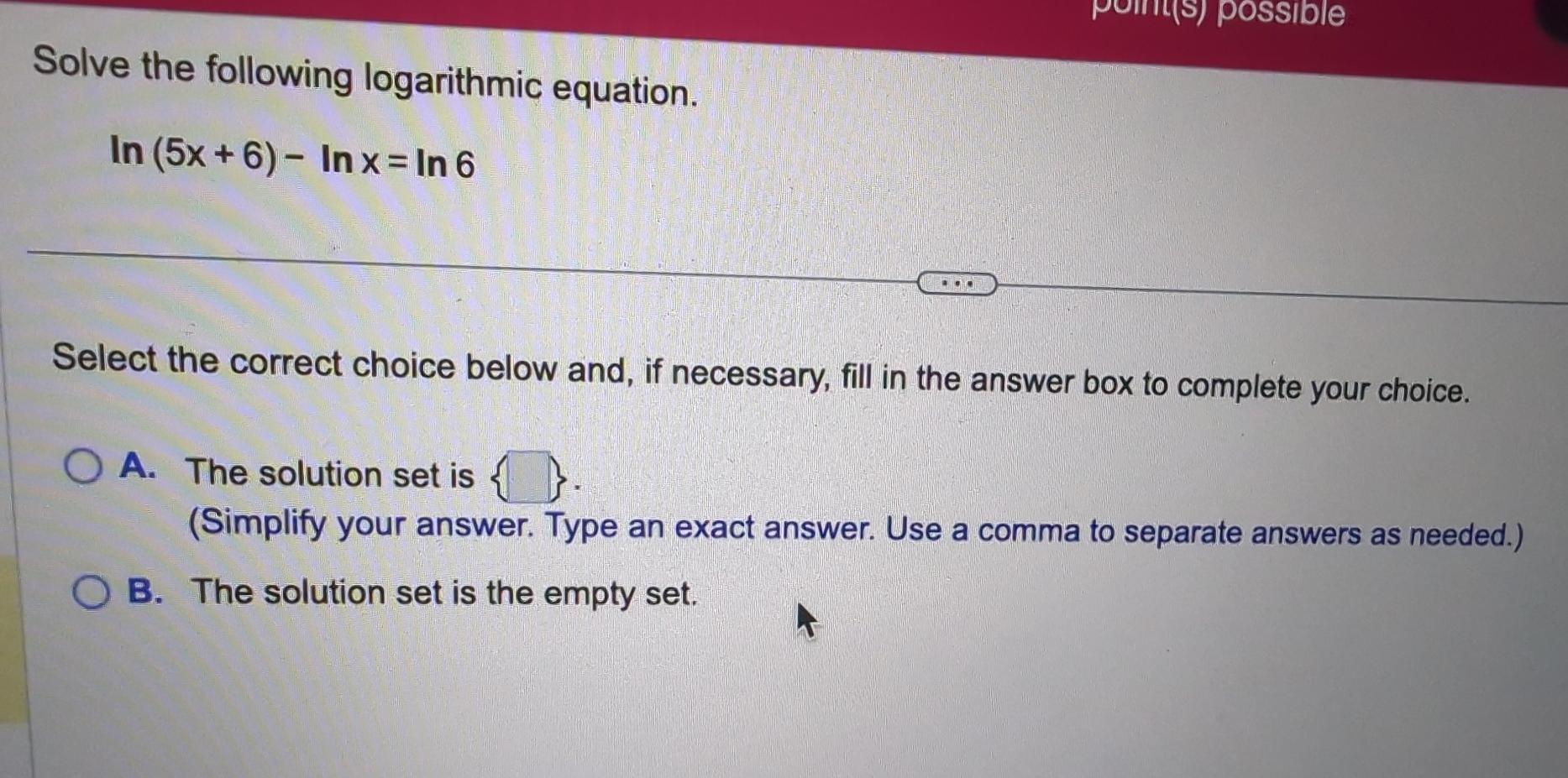 Solved Solve the following logarithmic | Chegg.com
