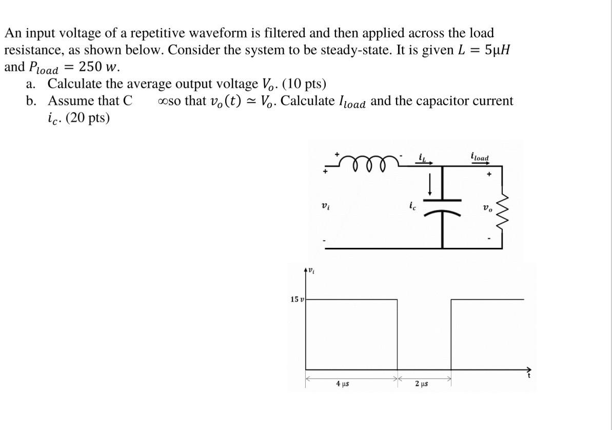 Solved = An input voltage of a repetitive waveform is | Chegg.com