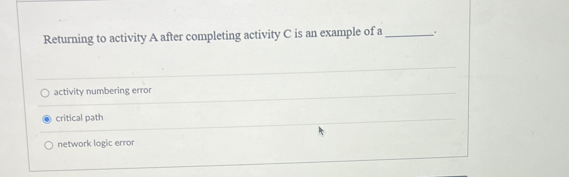 Solved Returning to activity A after completing activity C | Chegg.com