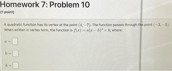 Solved Homework 7 Problem 11 1 Point The Graph Of A