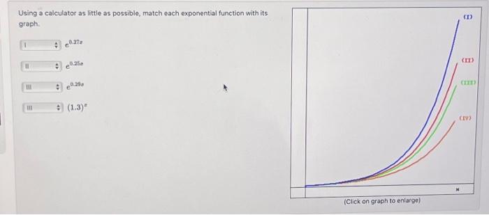 Solved Using a calculator as little as possible, match each | Chegg.com