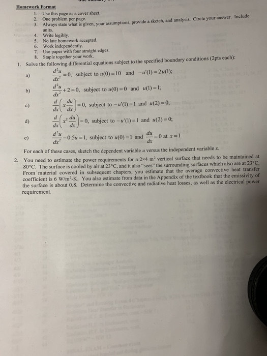 Solved Homework Format 1. Use this page as a cover sheet. 2. | Chegg.com