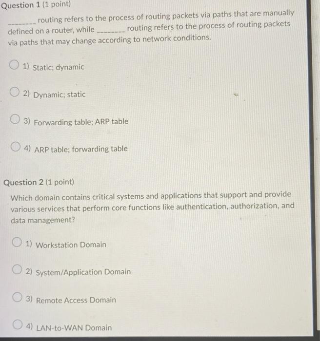 Solved routing refers to the process of routing packets via | Chegg.com