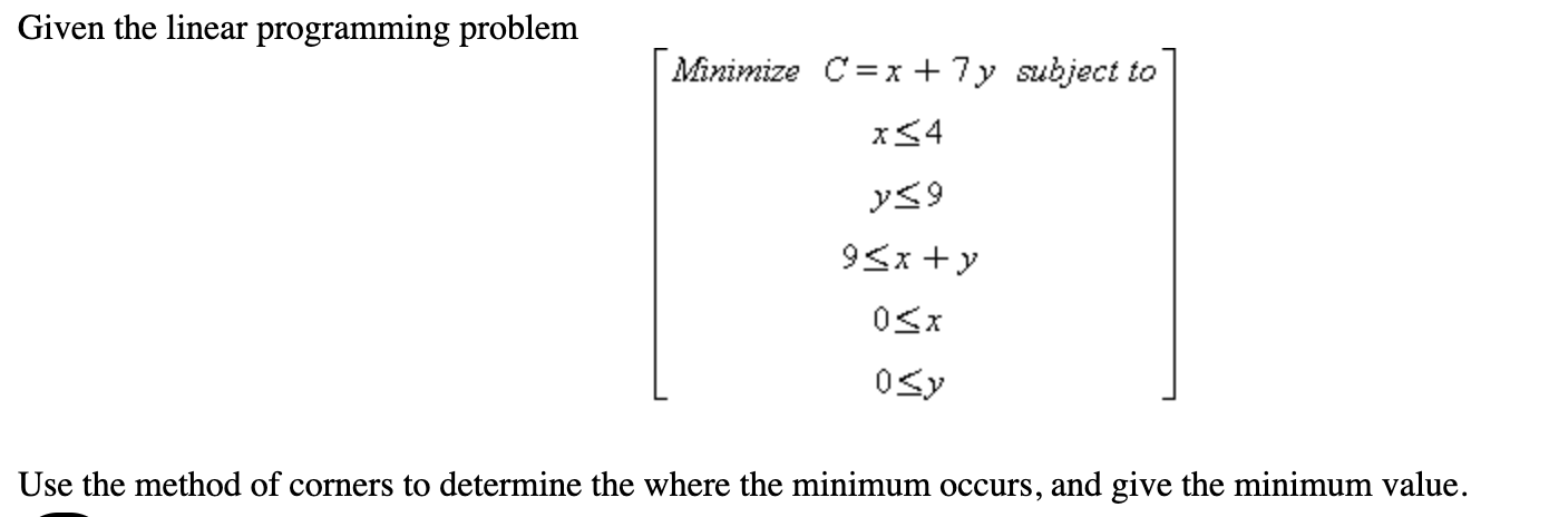 Solved Given the linear programming | Chegg.com