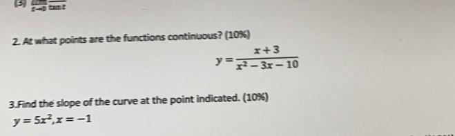 Solved 2. At what points are the functions continuous? | Chegg.com