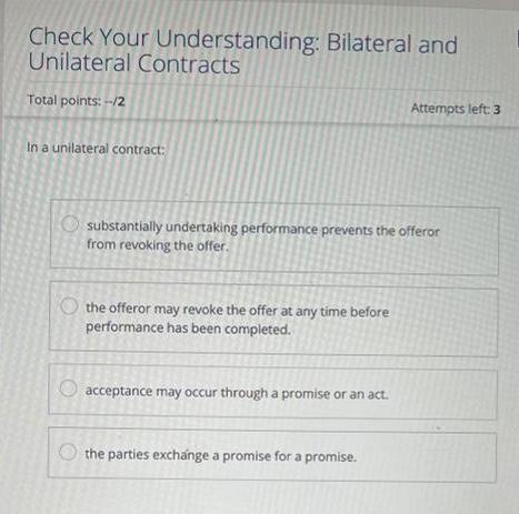 Solved Check Your Understanding: Bilateral and Unilateral | Chegg.com