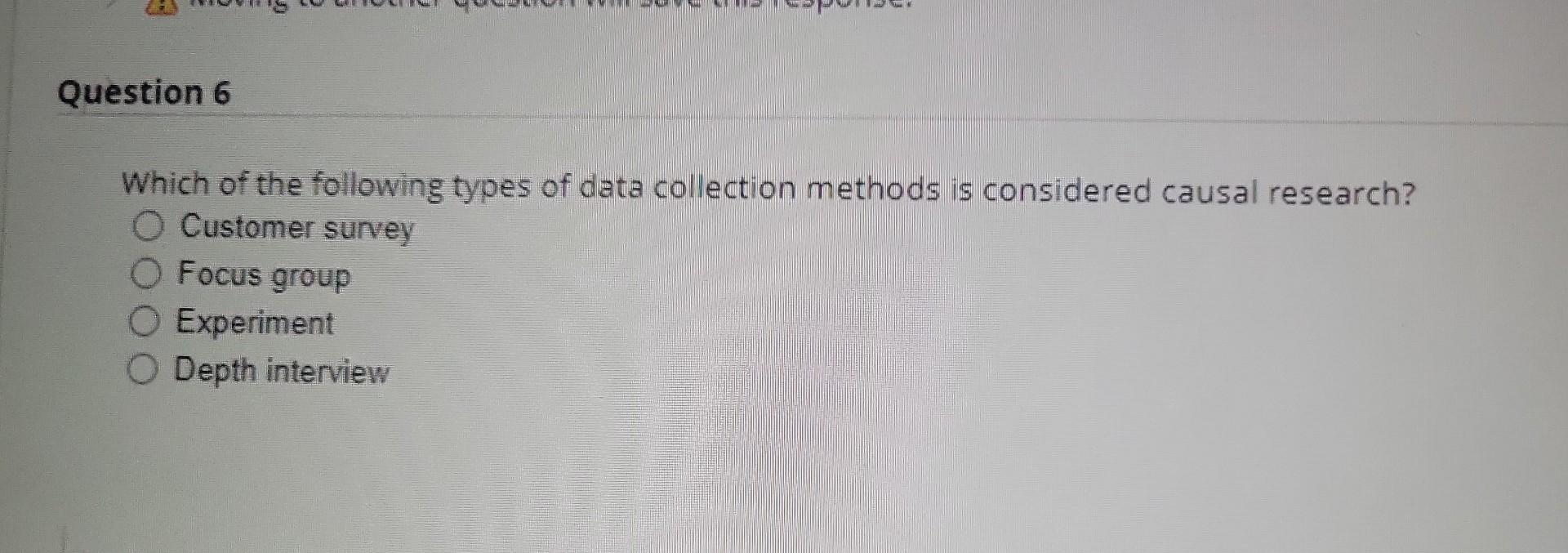 Solved Which of the following types of data collection | Chegg.com