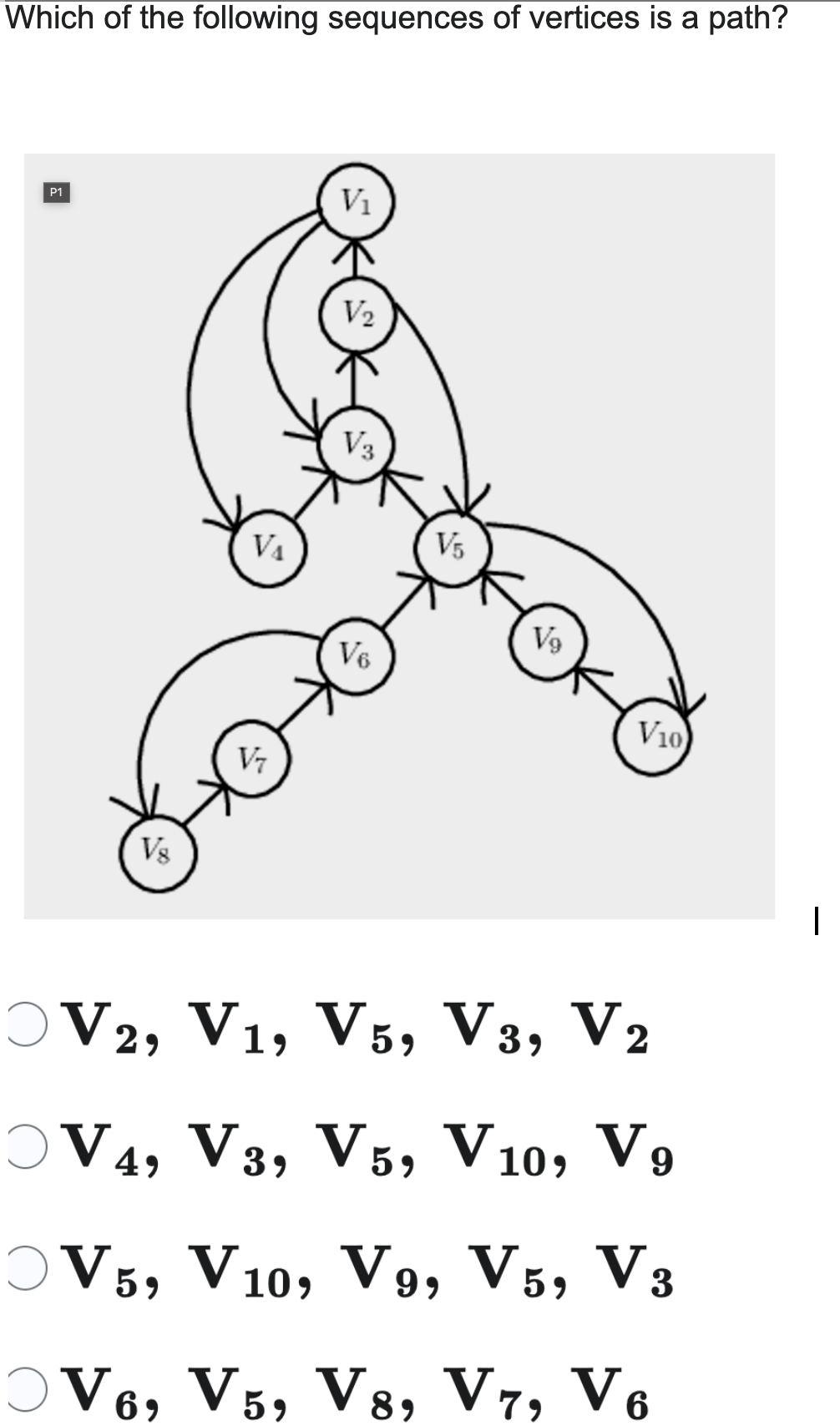 Solved Which of the following sequences of vertices is a | Chegg.com