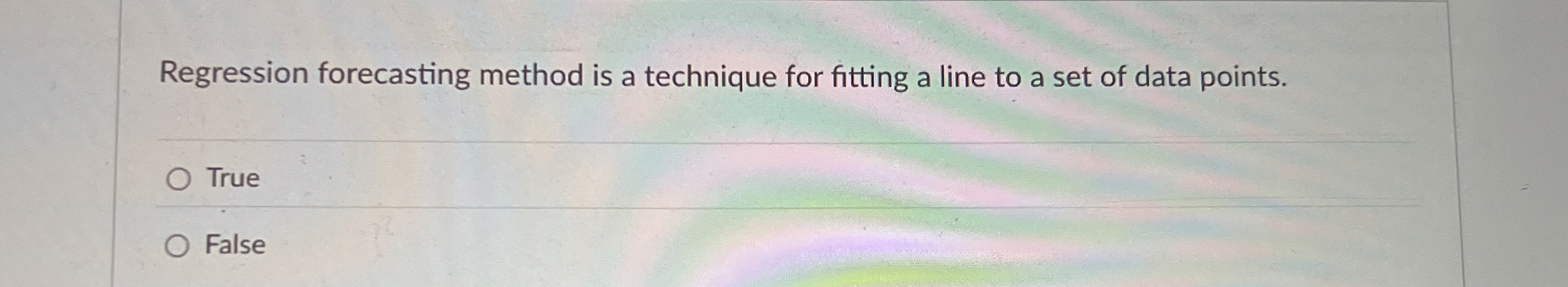 Solved Regression forecasting method is a technique for | Chegg.com