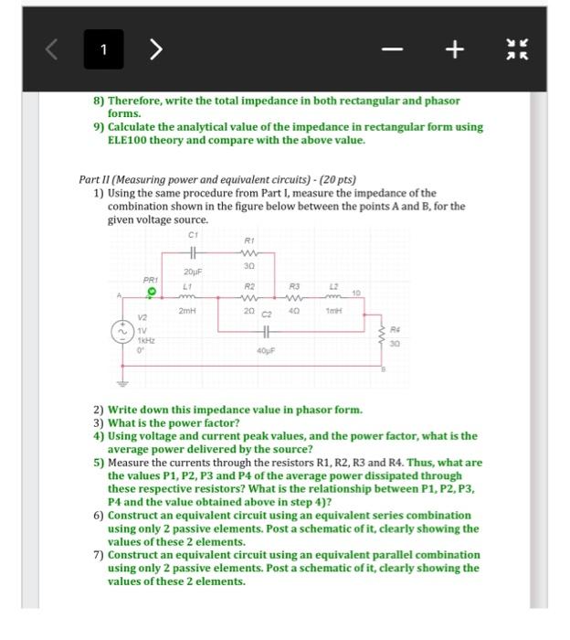Solved 1) Build the R-L-C circuit with an AC voltage source | Chegg.com