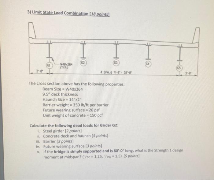 3) Limit State Load Combination [18 points] The cross | Chegg.com