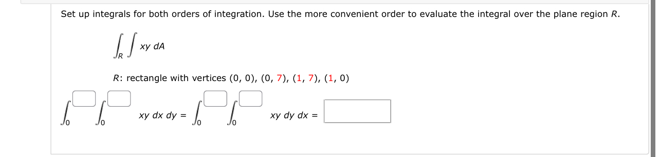 Solved Set up integrals for both orders of integration. Use | Chegg.com