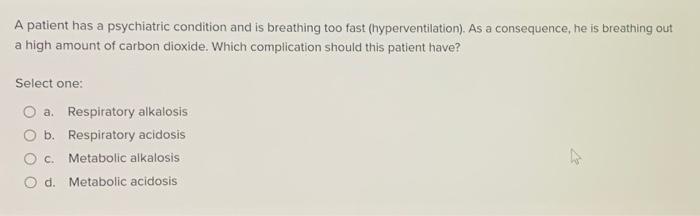 Solved A patient has a psychiatric condition and is | Chegg.com