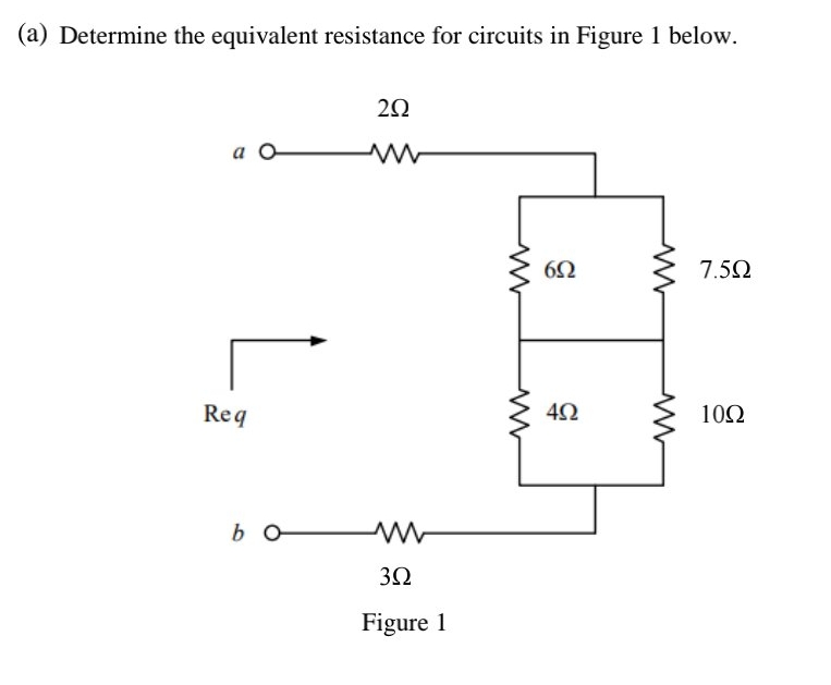 Solved (a) ﻿Determine the equivalent resistance for circuits | Chegg.com