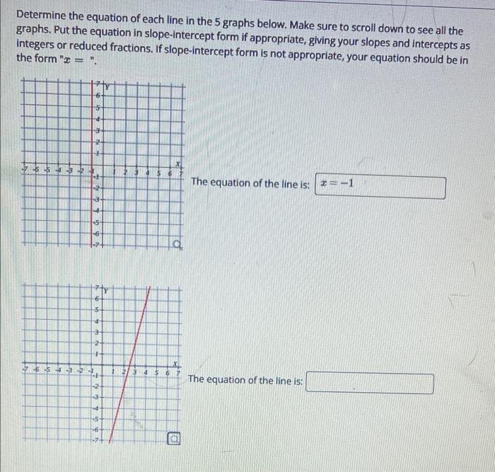 Solved Determine the equation of each line in the 5 graphs | Chegg.com