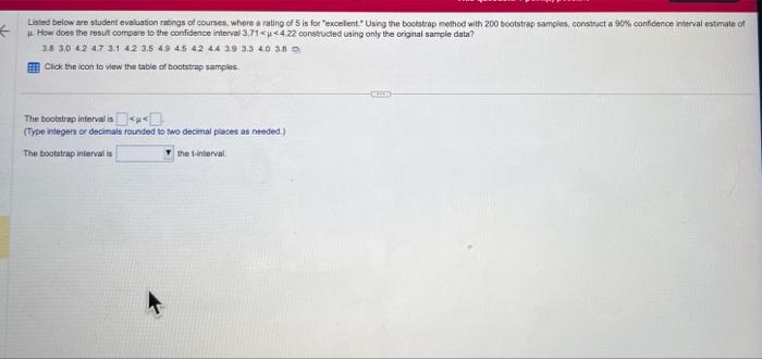 Litted below are student evaluabion retings of | Chegg.com