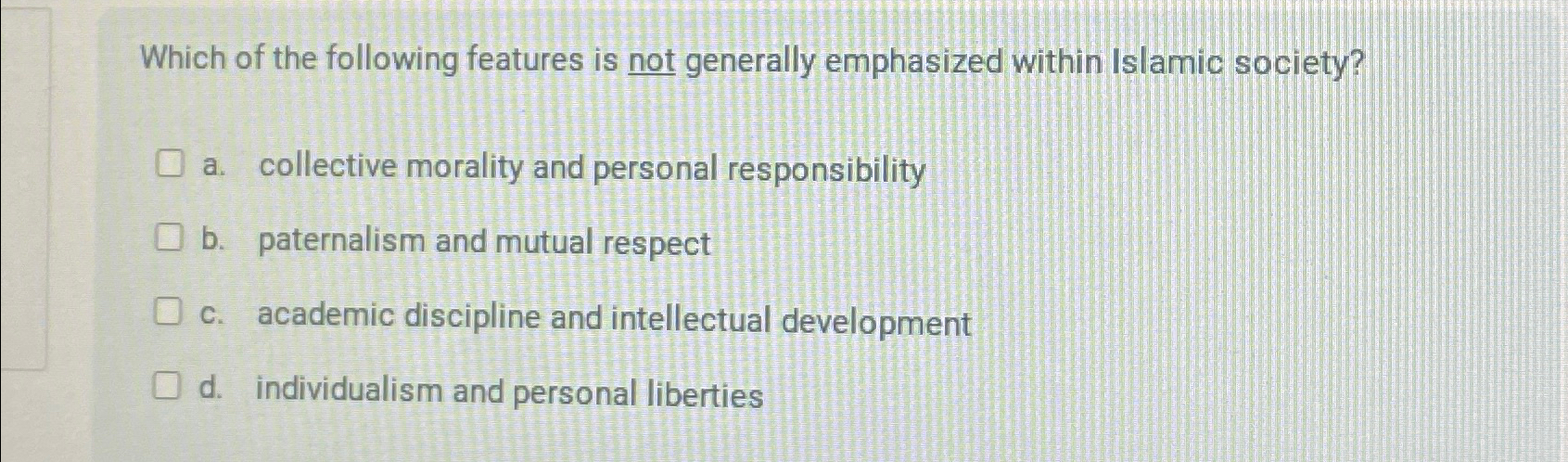 Solved Which of the following features is not generally | Chegg.com