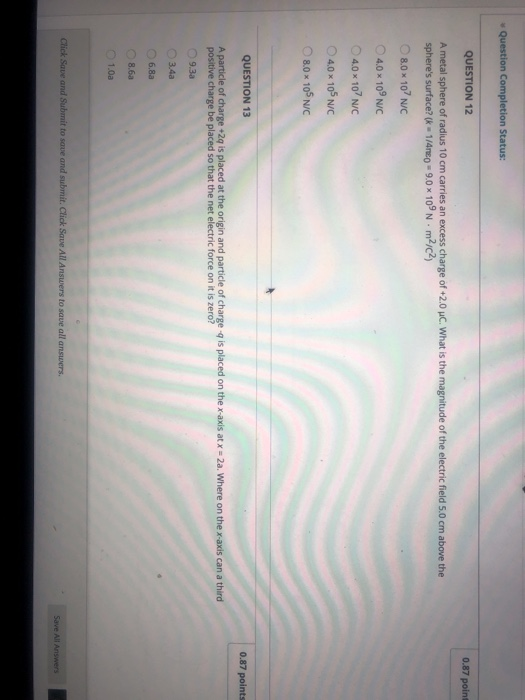 Solved Question Completion Status: QUESTION 10 0.87 points | Chegg.com