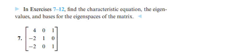 Solved In Exercises 7-12, ﻿find the characteristic equation, | Chegg.com