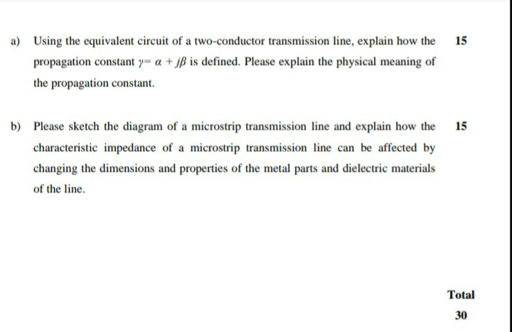 15 a) An open-ended transmission line operated at 3 | Chegg.com