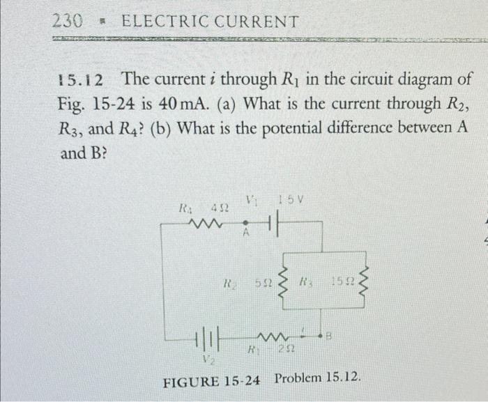 Solved 15.12 The current i through R1 in the circuit diagram | Chegg.com