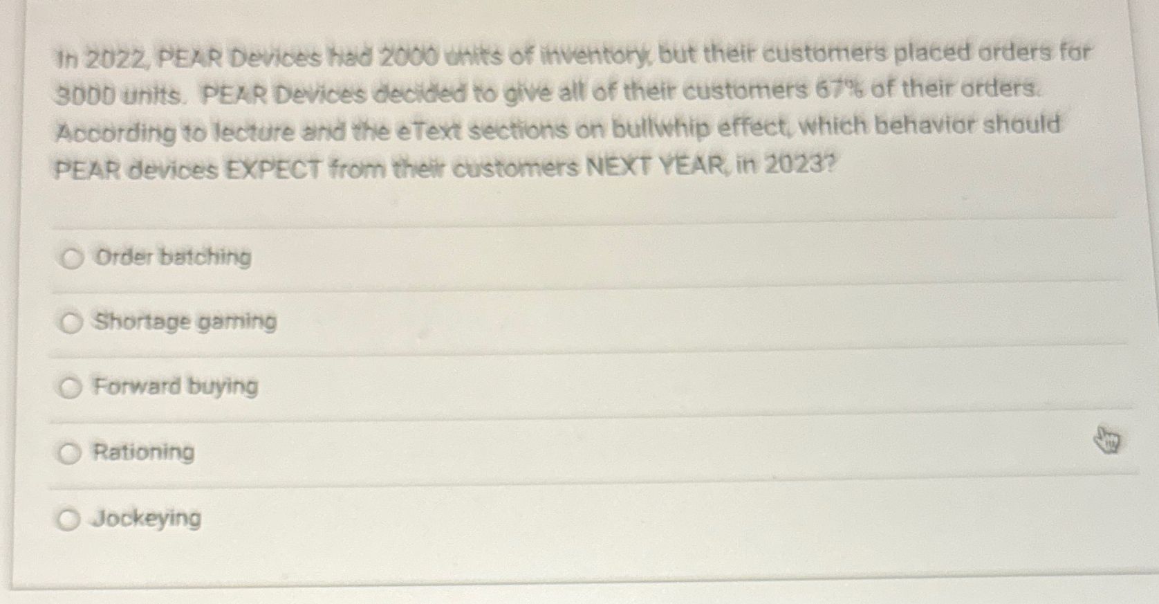 Solved In 2022, ﻿PEAR Devices had 2000 ﻿units of inventony, | Chegg.com