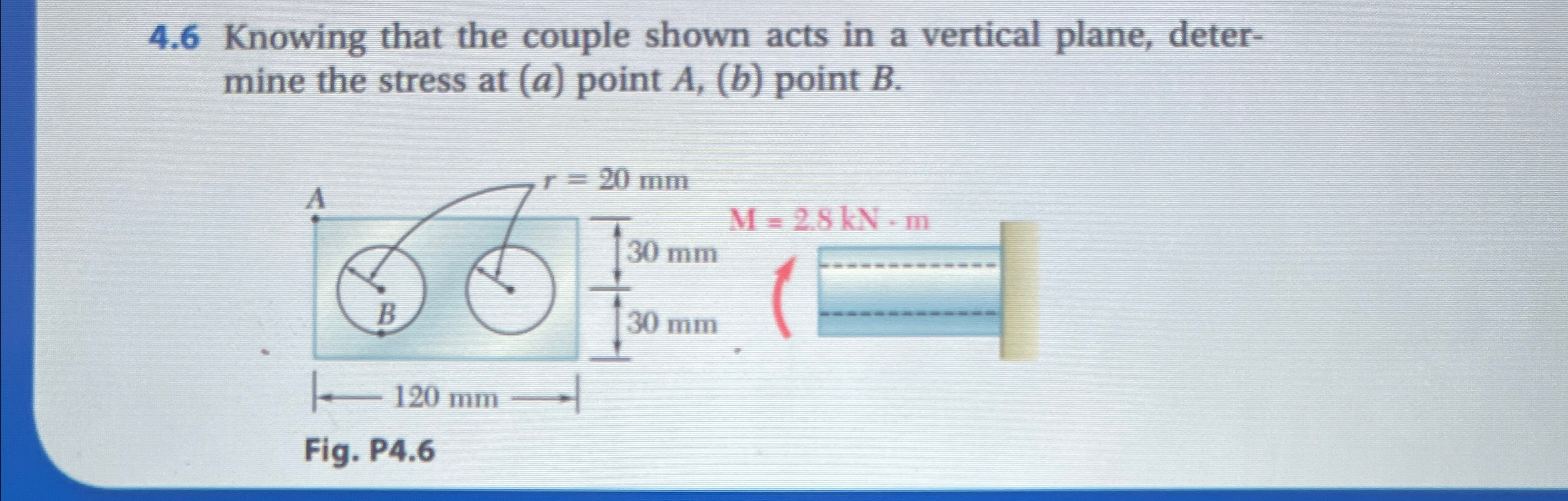 Solved 4.6 ﻿Knowing that the couple shown acts in a vertical | Chegg.com